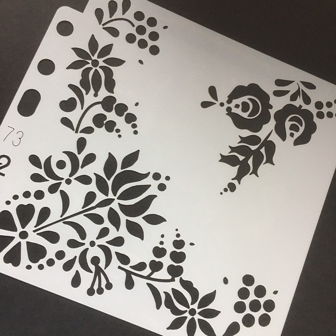 Floral Corner Stencil, Flower Stencil, Stencils Floral, Flower Stencils ...