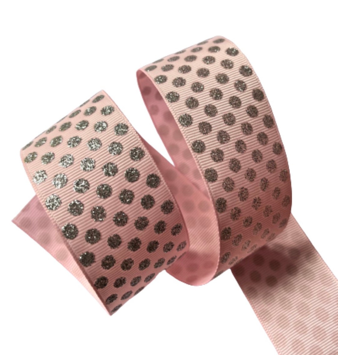 Wide Pink Glitter Ribbon, Pink Wreath Ribbon, Ribbon for Bows, Baby ...