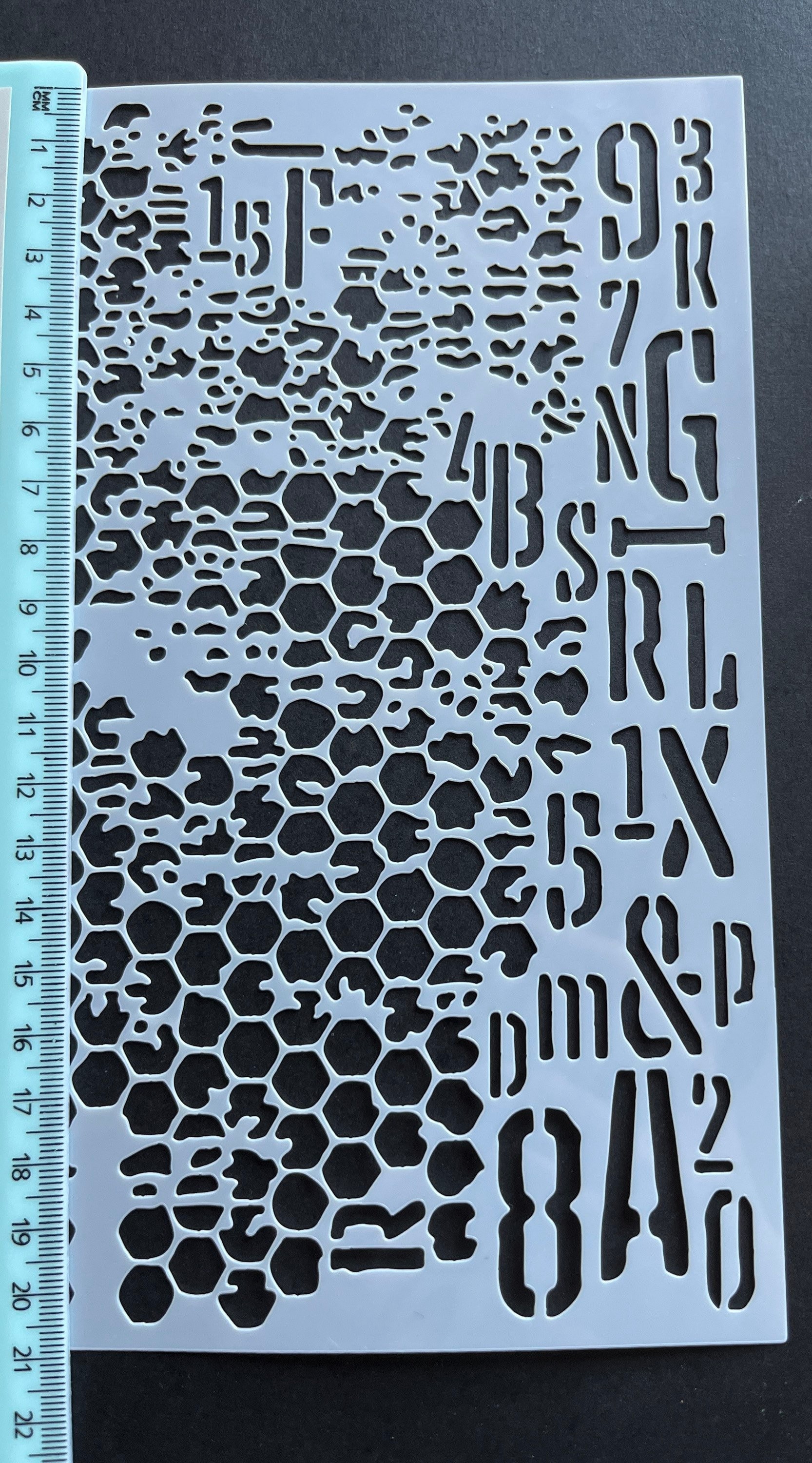 Layering Stencil Featuring Numbers Letters Hexagons - Etsy