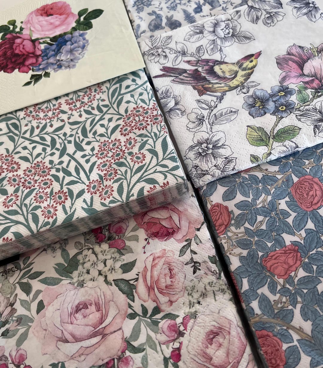 William Morris Floral Paper Napkins: Decoupage & Craft Serviettes ...