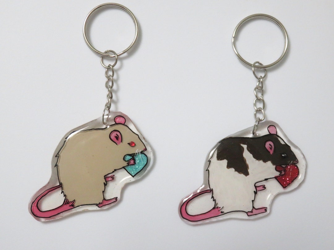Custom Rat Keychain Hand Painted Fancy Rat Charm Made to Order - Etsy