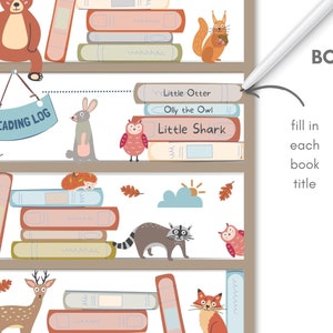 Autumn Book Log, Reading Reward Chart, Woodland Printable, Kids Reading ...