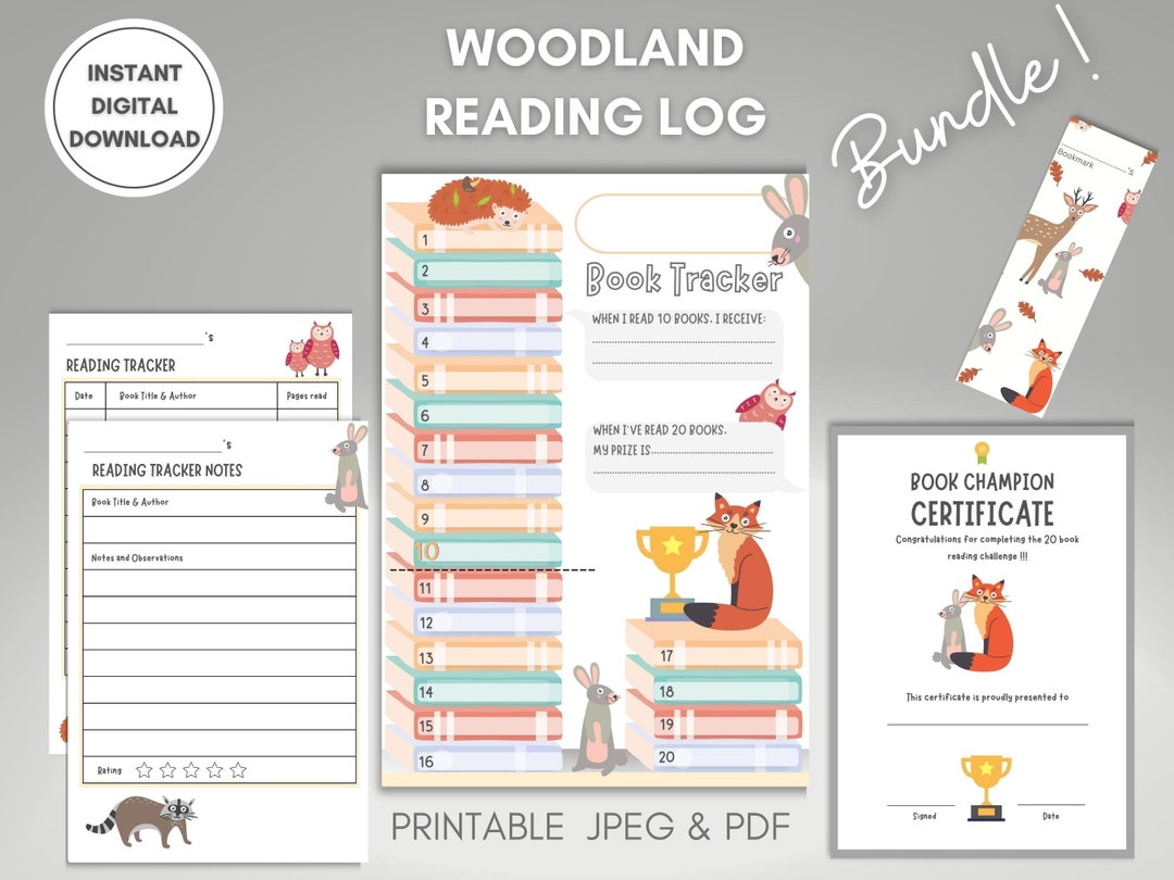 Kids Reading Log Printable, Autumn Printables, Reading Reward Chart ...