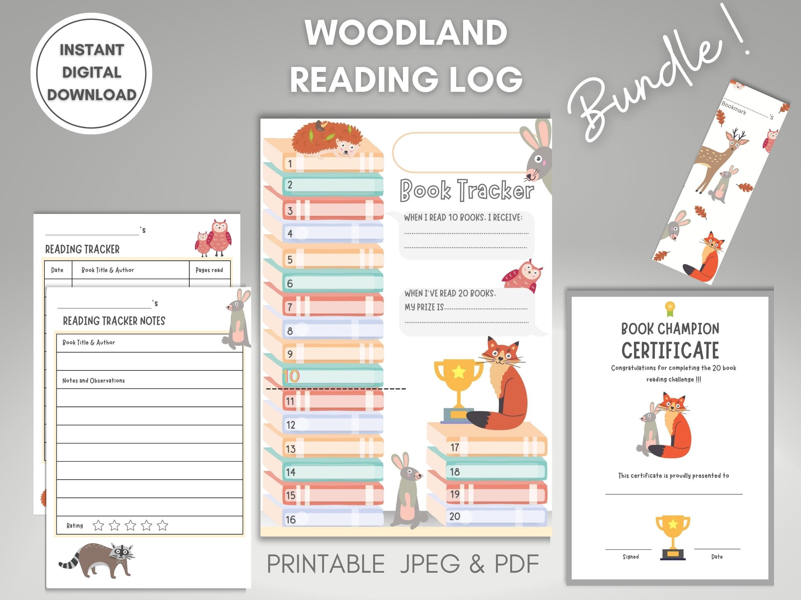 Kids Reading Log Printable, Autumn Printables, Reading Reward Chart ...