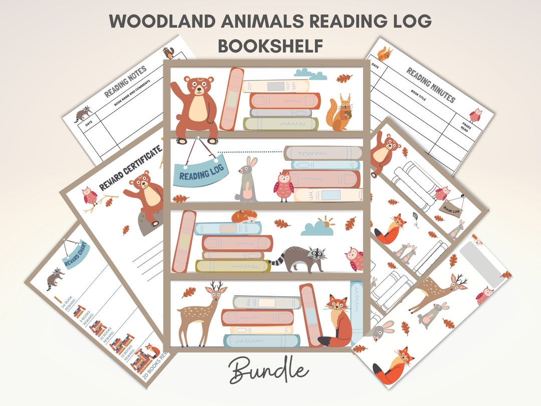 Autumn Book Log Reading Reward Chart Woodland Printable - Etsy