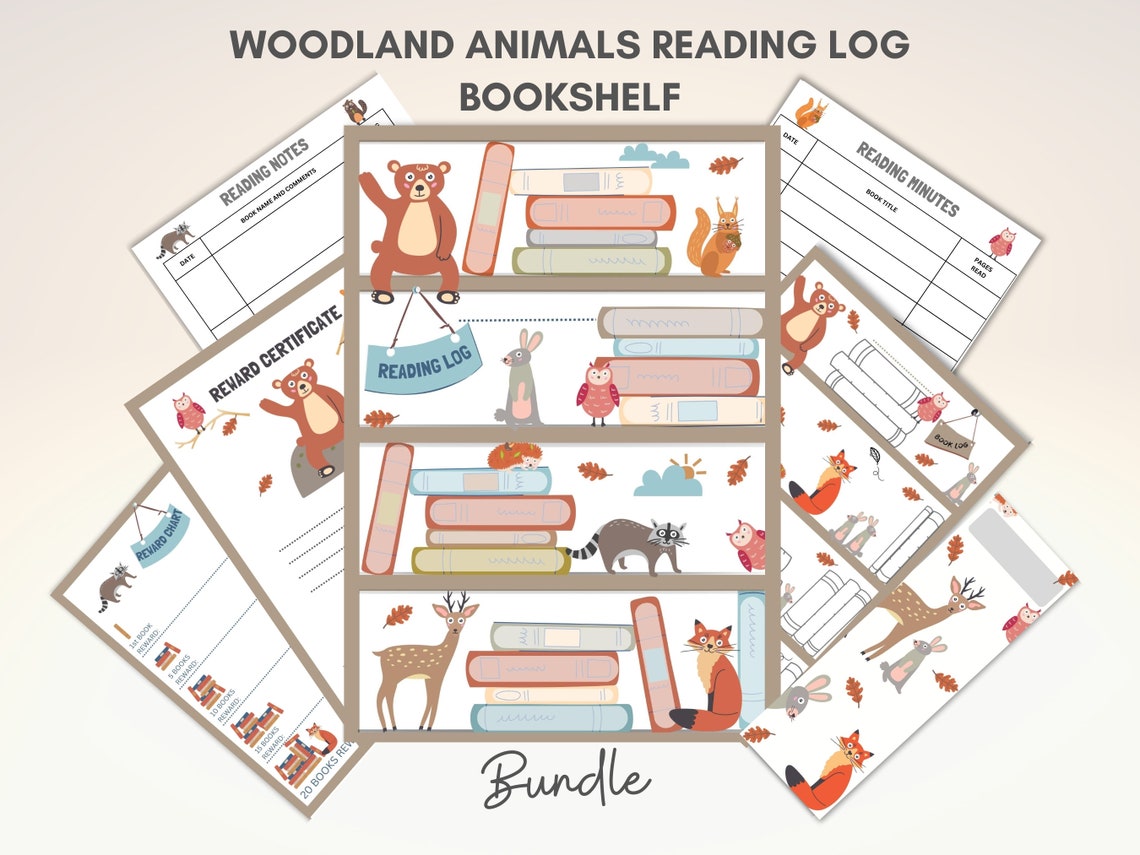 Autumn Book Log Reading Reward Chart Woodland Printable - Etsy