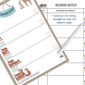 Autumn Book Log, Reading Reward Chart, Woodland Printable, Kids Reading ...