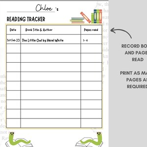 Bookworm Book Log,book Challenge,reading Challenge,kids Reading Tracker ...