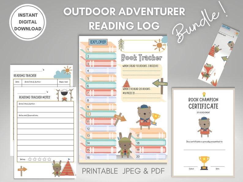 Reading Log Printable, Kids Book Tracker, Kids Reading Tracker, Kids ...
