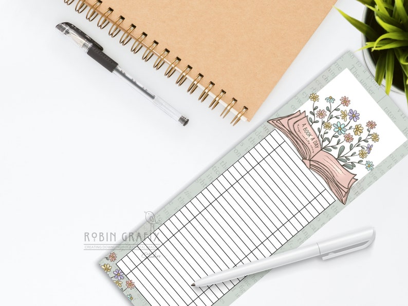 Reading List Bookmark, Book Tracker Bookmark, Printable Bookmarks ...