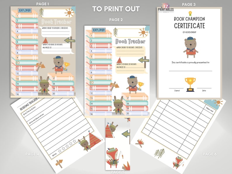 Reading Log Printable Kids Book Tracker Kids Reading - Etsy