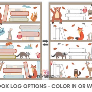 Autumn Book Log Reading Reward Chart Woodland Printable - Etsy