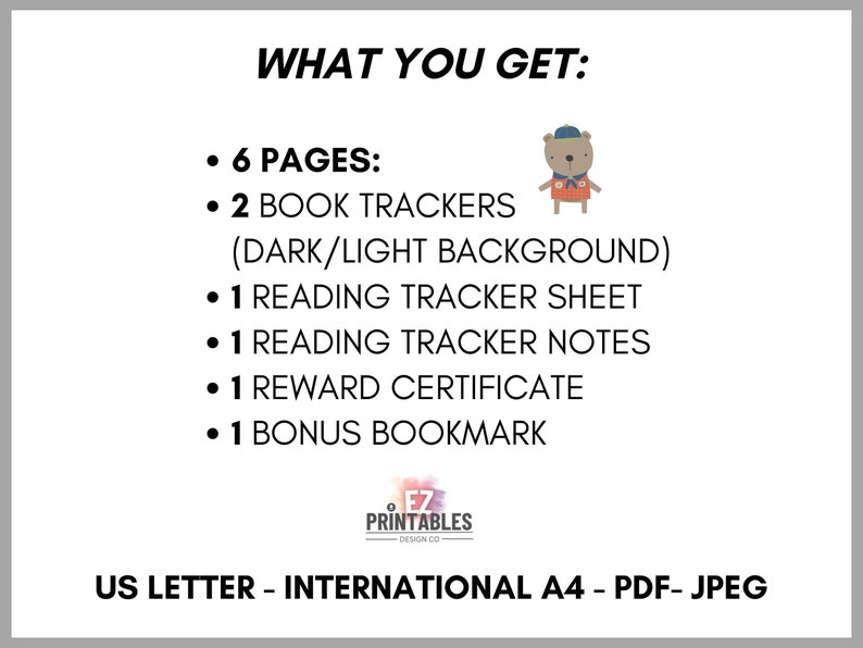 Reading Log Printable Kids Book Tracker Kids Reading - Etsy