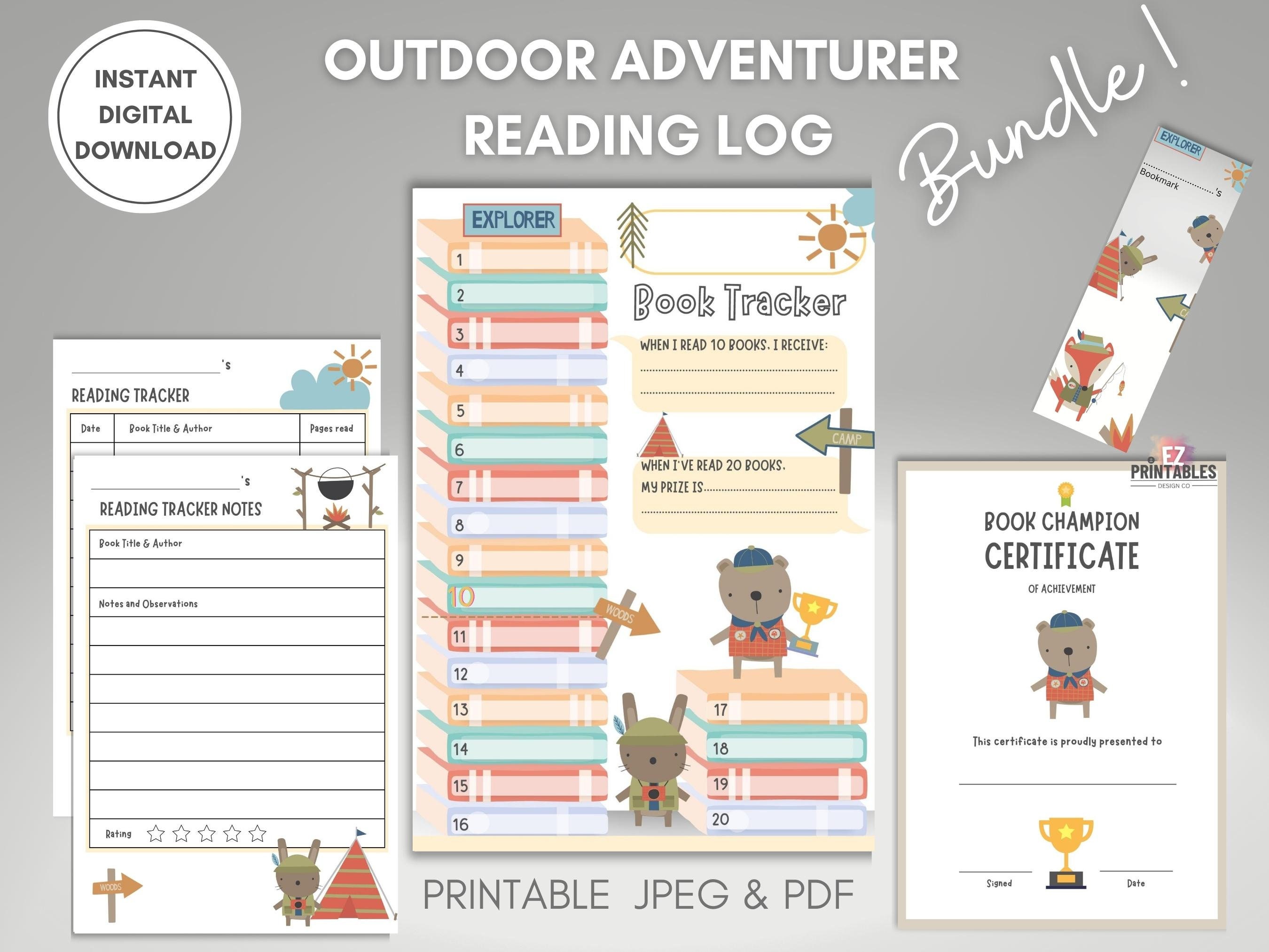 Reading Log Printable Kids Book Tracker Kids Reading - Etsy