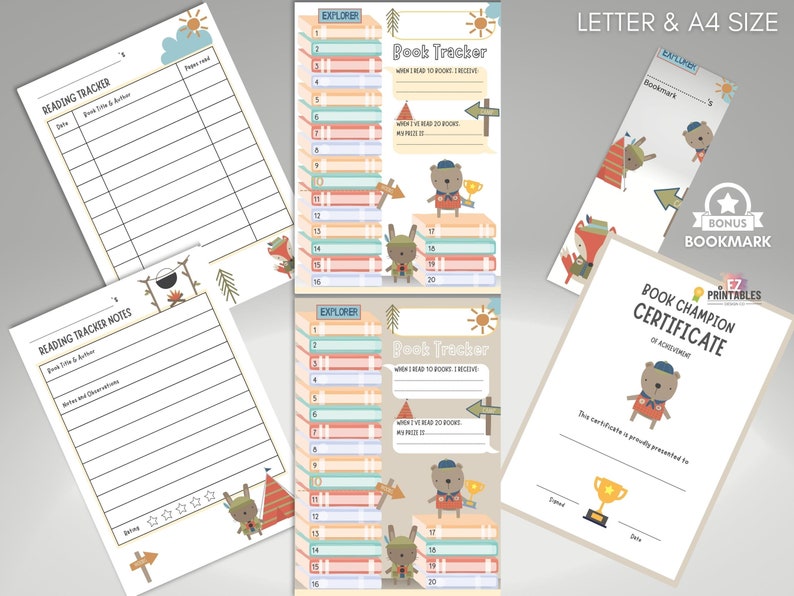 Reading Log Printable Kids Book Tracker Kids Reading - Etsy