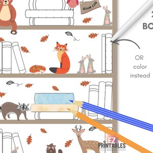 Autumn Book Log Reading Reward Chart Woodland Printable - Etsy