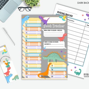 Kids Reading Log Printable Bundle, Dinosaur Chart, Reading Log for Kids ...