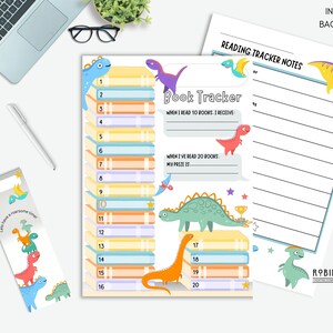 Kids Reading Log Printable Bundle, Dinosaur Chart, Reading Log for Kids ...