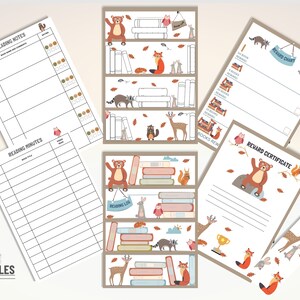 Autumn Book Log Reading Reward Chart Woodland Printable - Etsy