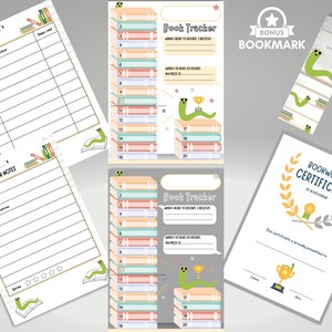 Bookworm Book Log,book Challenge,reading Challenge,kids Reading Tracker ...