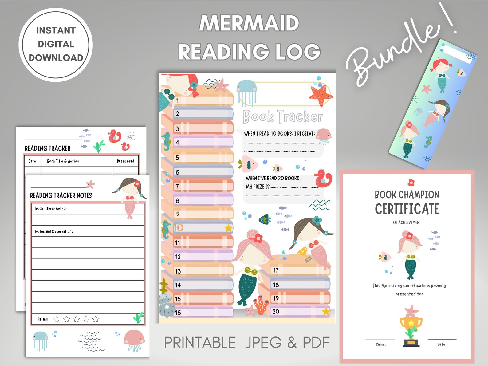 Reading Log Printable, Kids Book Log, Book Tracker, Reading Challenge ...