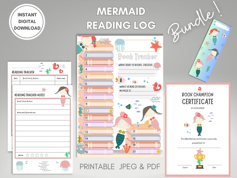 Reading Log Printable, Kids Book Log, Book Tracker, Reading Challenge ...