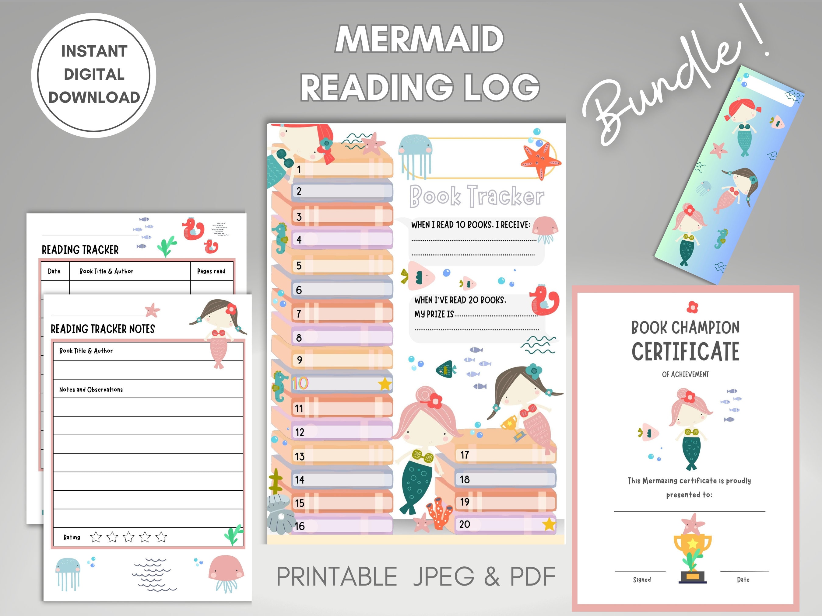 Reading Log Printable, Kids Book Log, Book Tracker, Reading Challenge ...