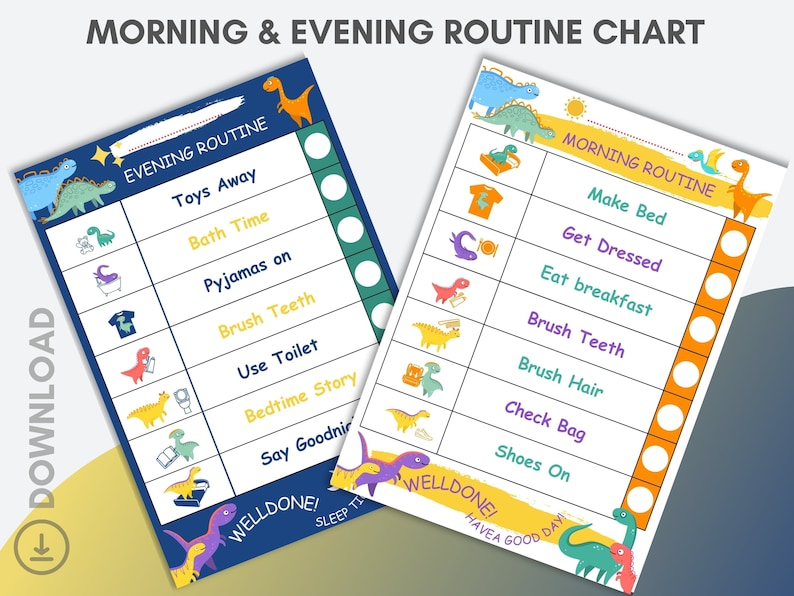 Morning Bedtime Routine Charts, Editable Checklist, Printable Routines ...