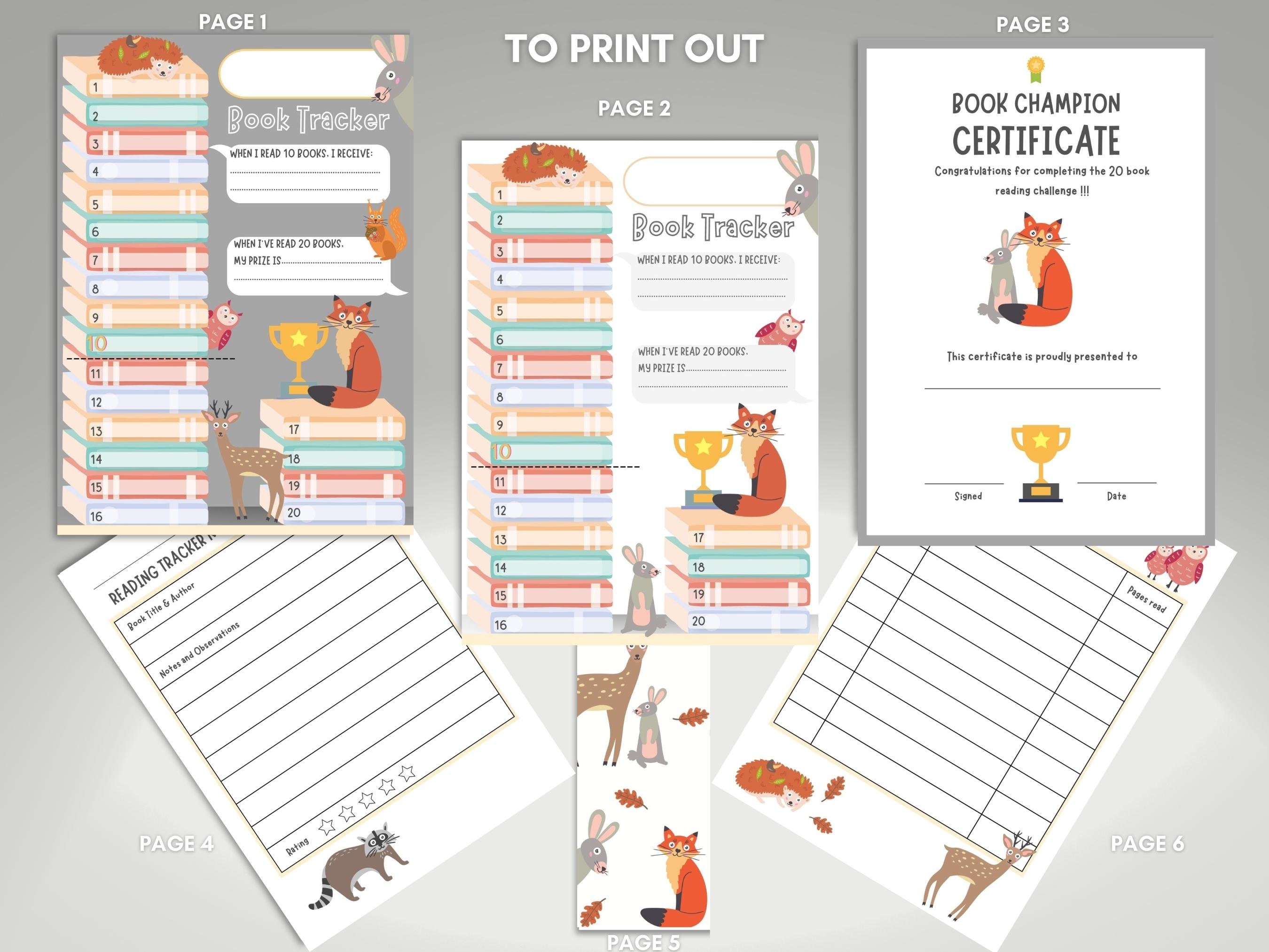 Kids Reading Log Printable Autumn Printables Reading Reward - Etsy