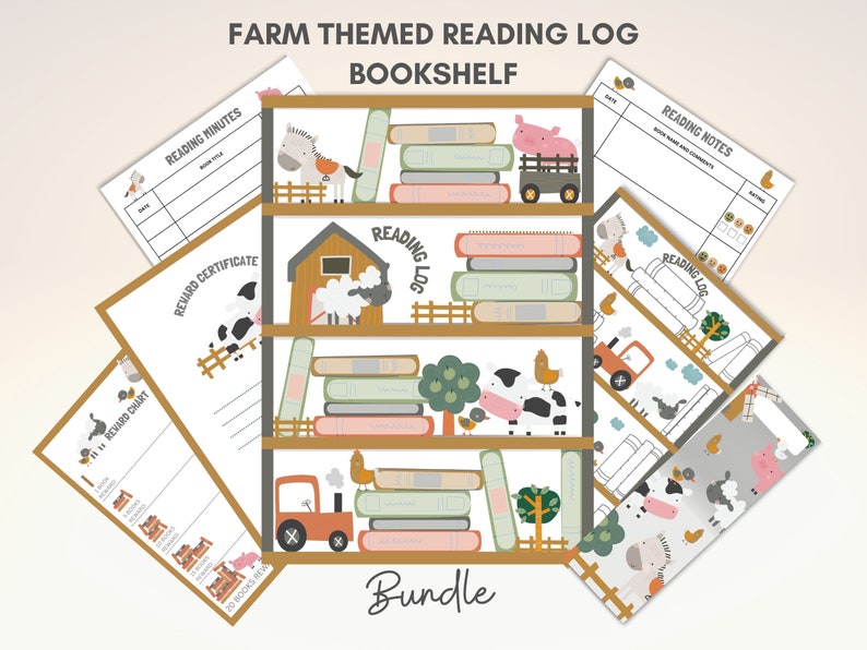 Reading Log for Kids, Farm Animals Printable, Reading Reward Chart ...