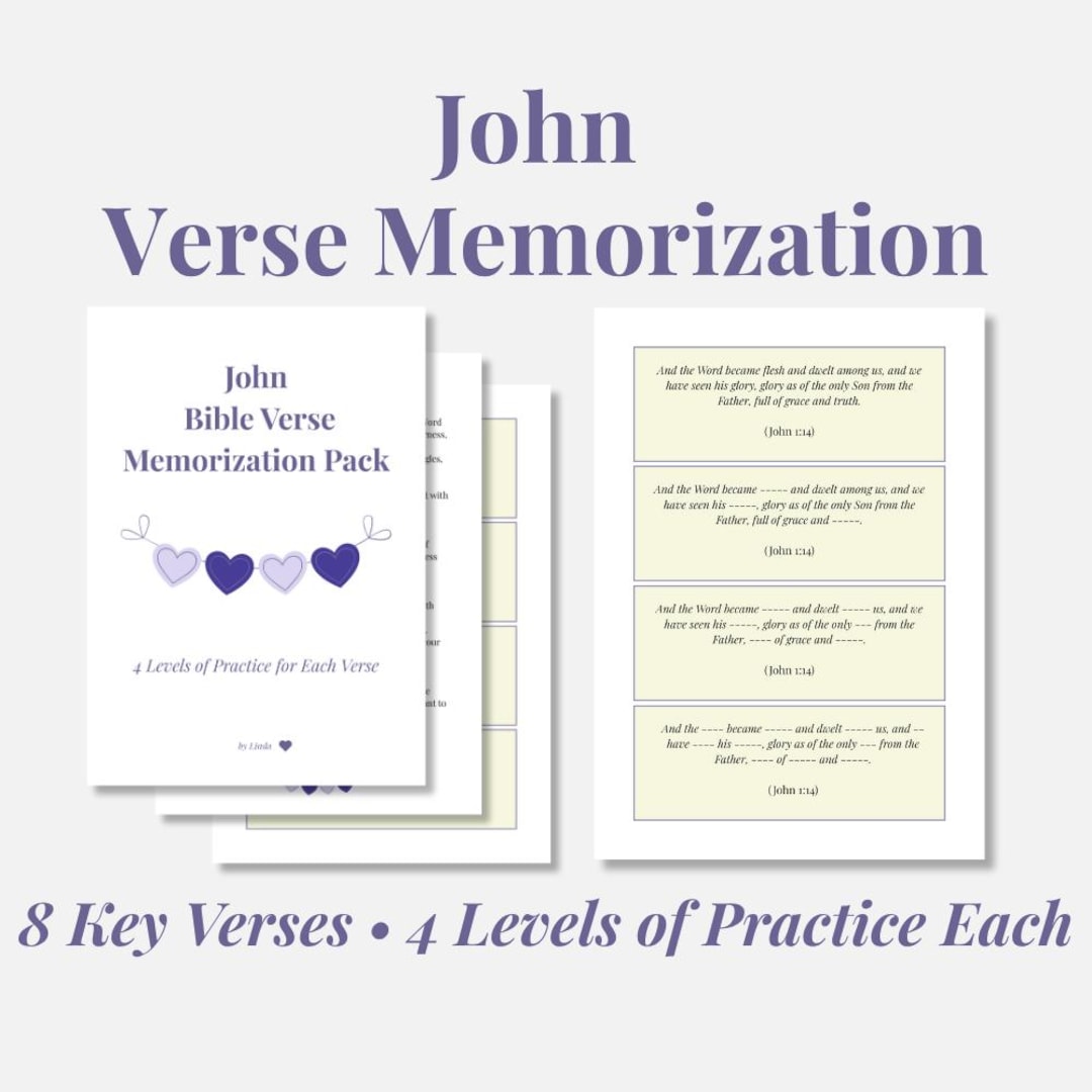 Gospel of John Memory Verse Cards – Printable Scripture Flashcards (PDF ...