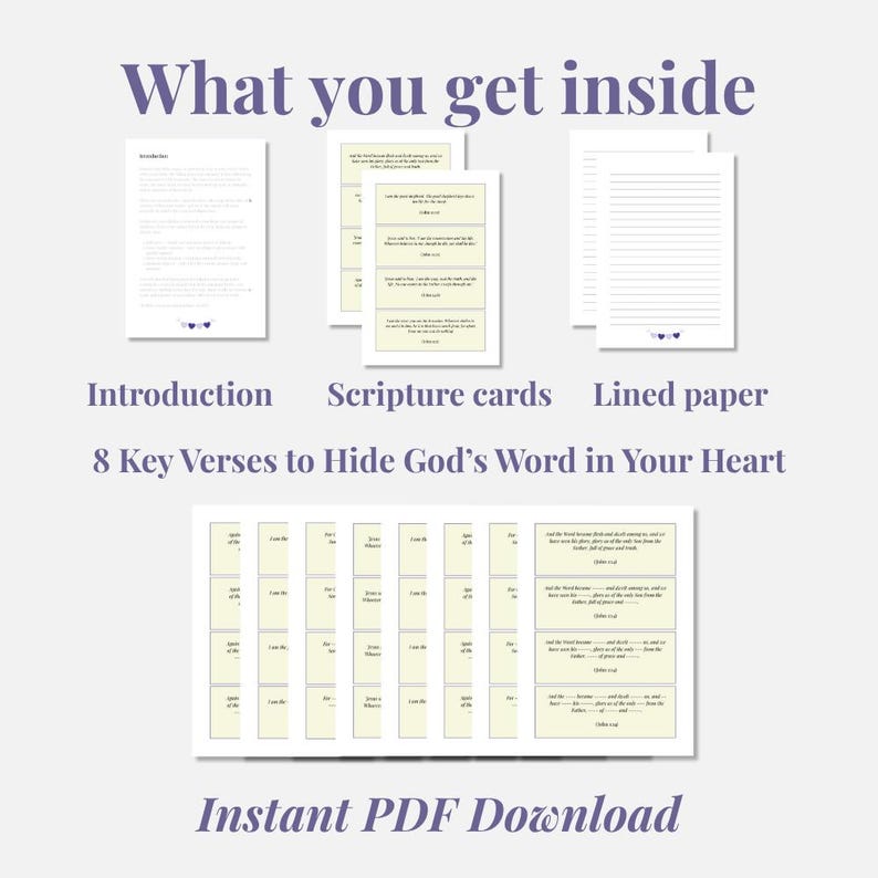 Gospel of John Memory Verse Cards – Printable Scripture Flashcards (PDF ...