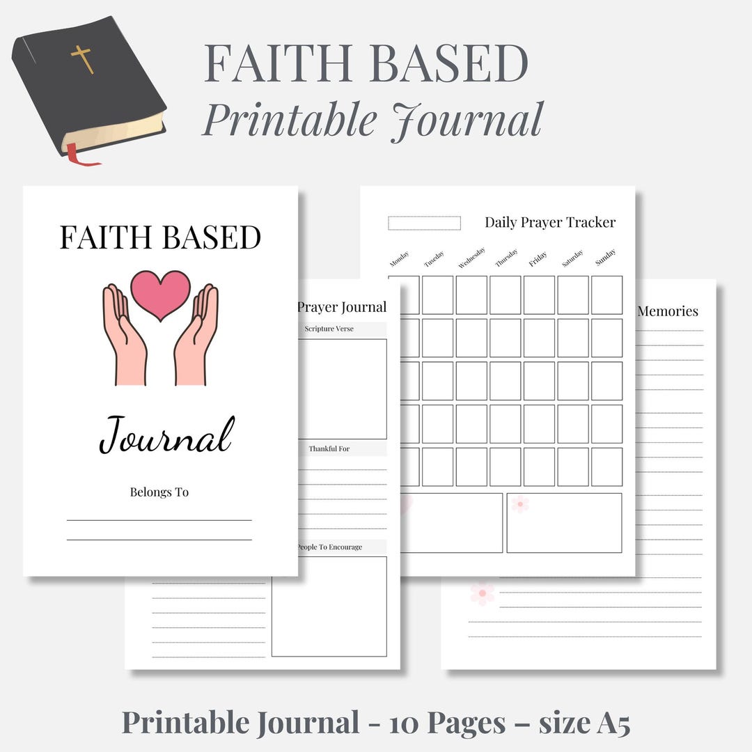 Faith Based Printable Journal – Bible Study, Prayer Tracker ...