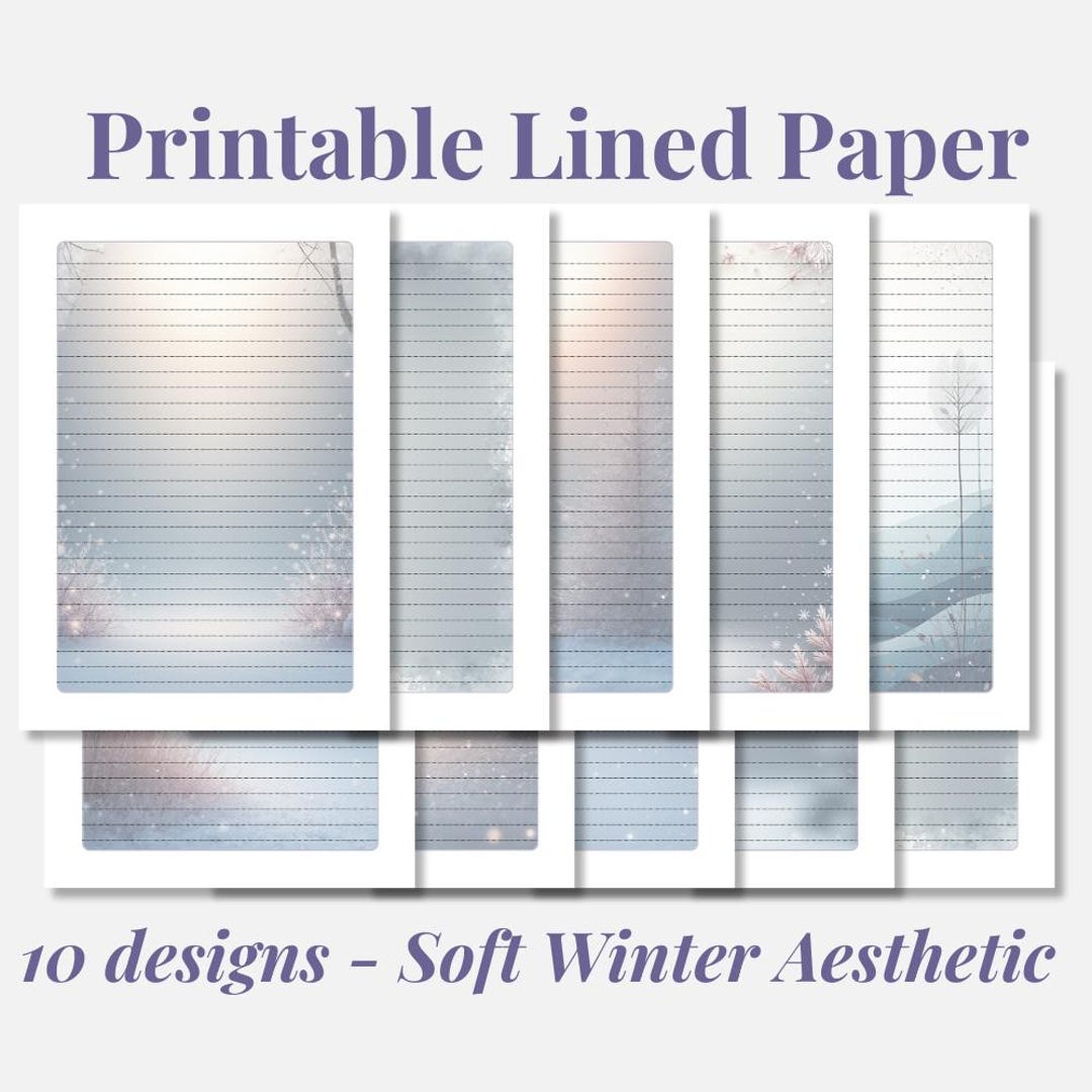 Winter Lined Writing Paper • A4/A5 Printable Stationery (PDF) - Etsy