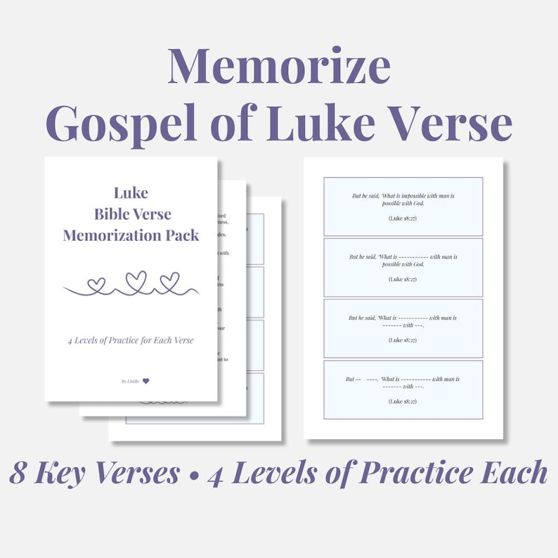 Gospel of Luke Verse Cards – Bible Memory Flashcards (PDF) - Etsy