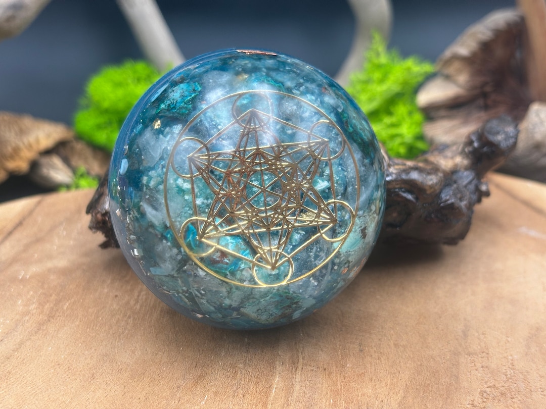 Metatron Protection Dome, Artisanal Orgonite Composed of Light Blue ...