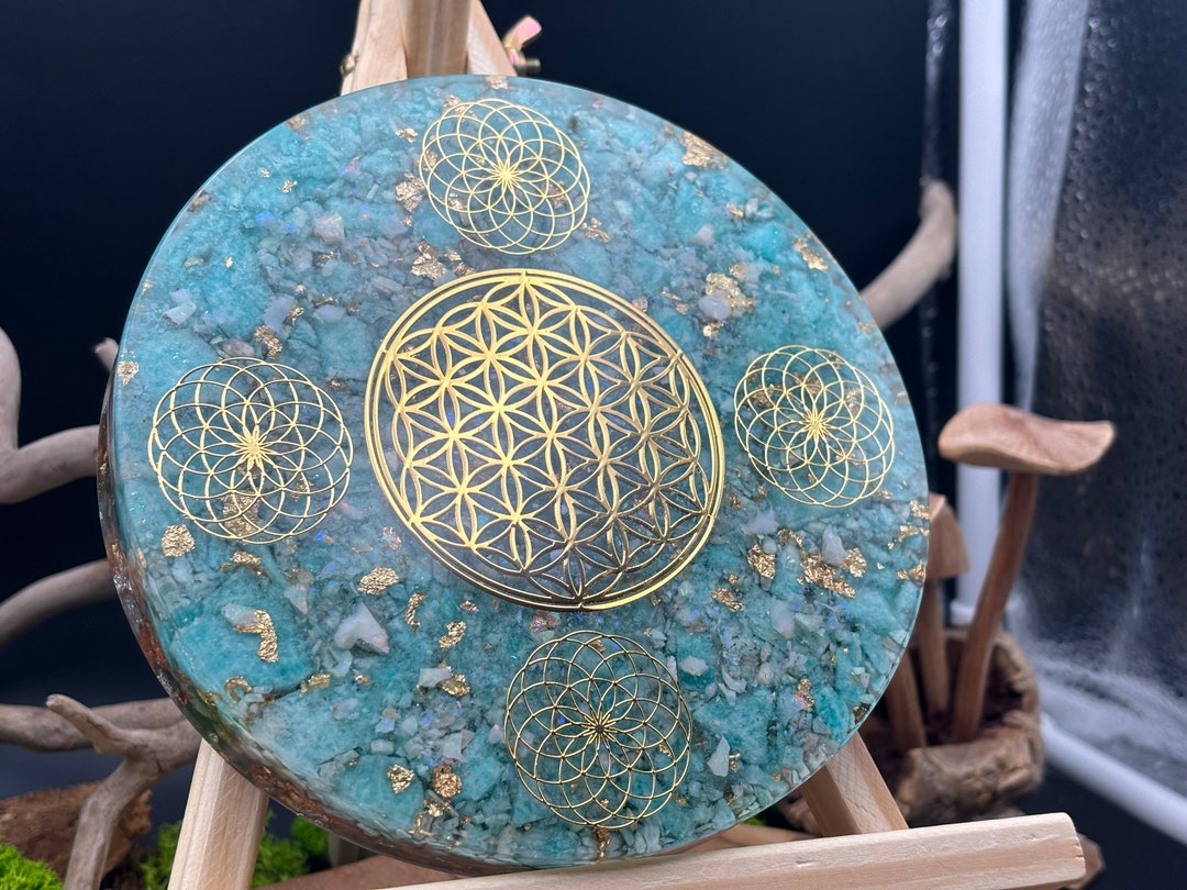 Orgonite Charge and Purification Disc floral Awakening, With Opal ...