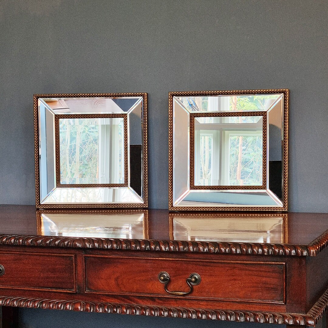 Pair of Bevelled Edge Mirrors - Etsy UK