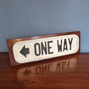Vintage One Way Metal Sign - Etsy