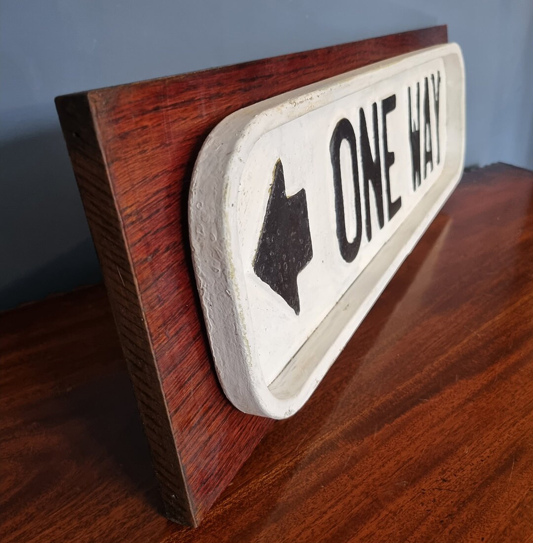 Vintage One Way Metal Sign - Etsy