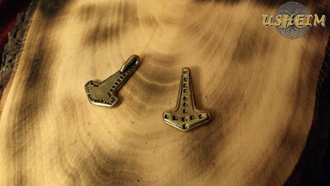 Small Pendant thor's Hammer Made of Bronze Version 2 Mjölnir Necklace ...