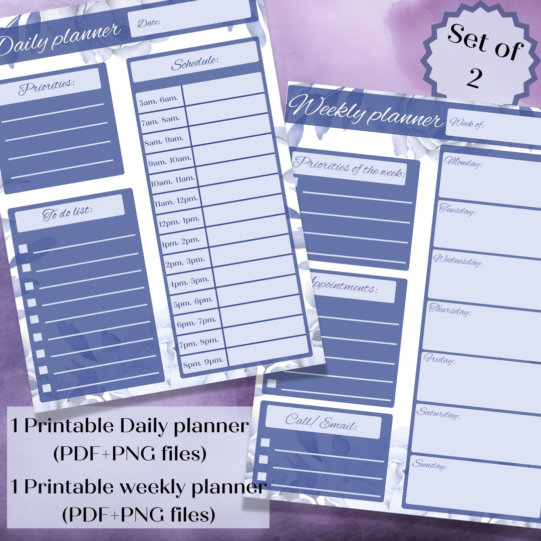 Weekly Planner Daily Planner Set, Decorative Cute Stationary, Hourly ...