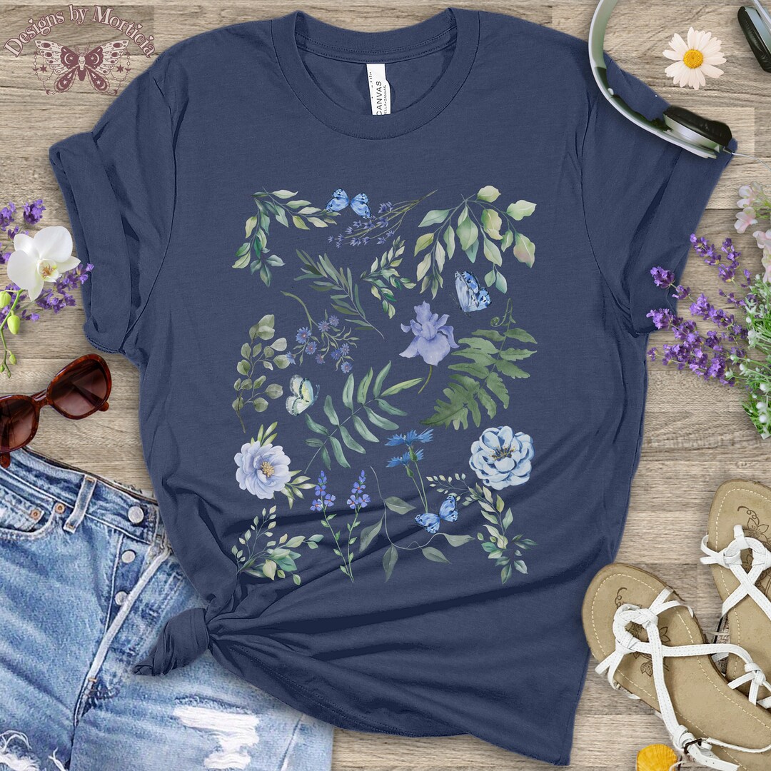 Botanical Pressed Flowers Shirt, Flower T Shirt, Vintage Flower Tee ...