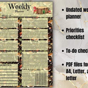 Cottagecore Mushroom Stationary Planner Printable Journal Pages ...