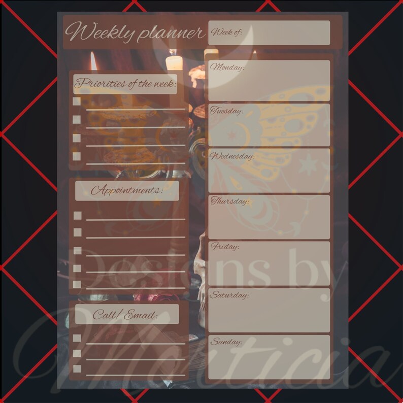 Dark Academia Stationary Gothic Planner Printable Journal Pages, Daily ...