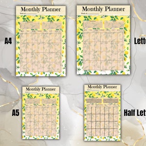 Cottagecore Lemon Stationary Planner Printable Journal Pages, Undated ...