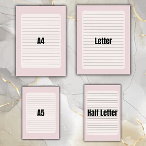 Floral Aesthetic Printable Lined Stationary Paper, Cute Flower Print ...