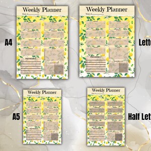 Cottagecore Lemon Stationary Planner Printable Journal Pages, Undated ...