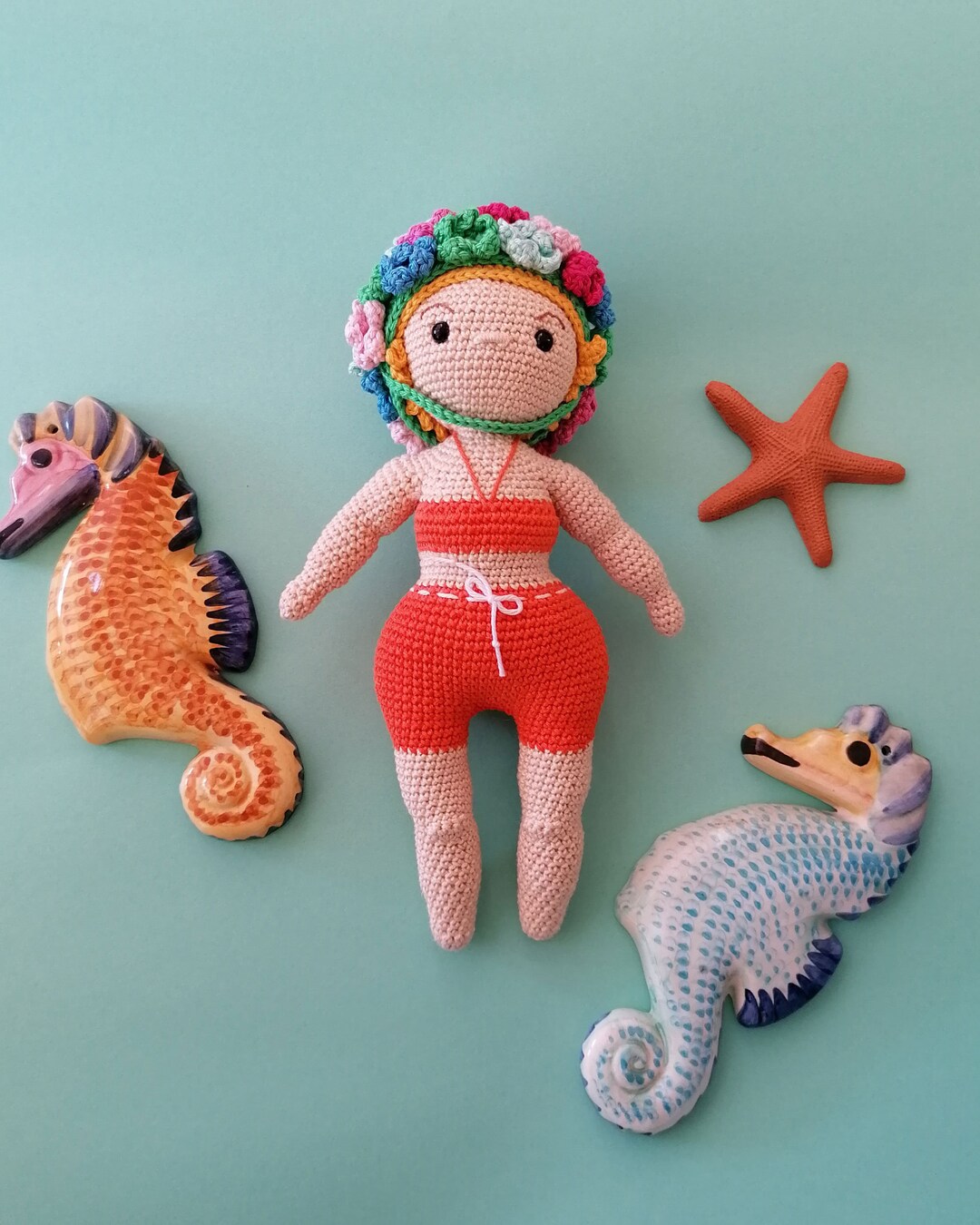 Floripedes Crochet Doll | Beach Doll | Vintage Doll | Vintage Swimming ...
