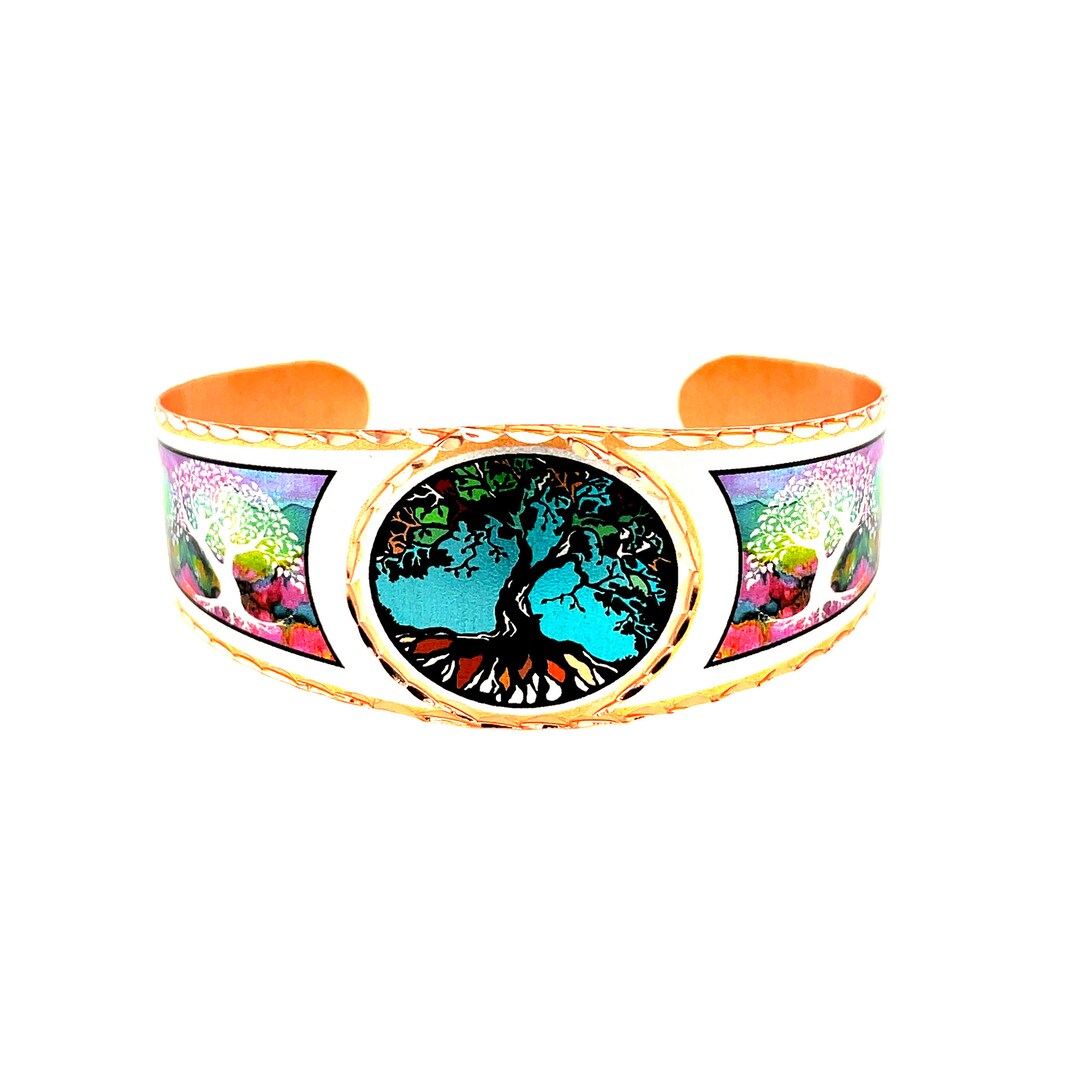 Artisan Copper the Tree of Life Bracelets, Open-ended Bracelets Cuff ...